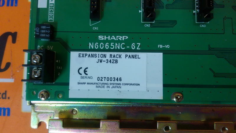 SHARP JW-34ZB Expansion Rack Panel/Backplane - PLC DCS SERVO Control MOTOR POWER SUPPLY IPC ROBOT